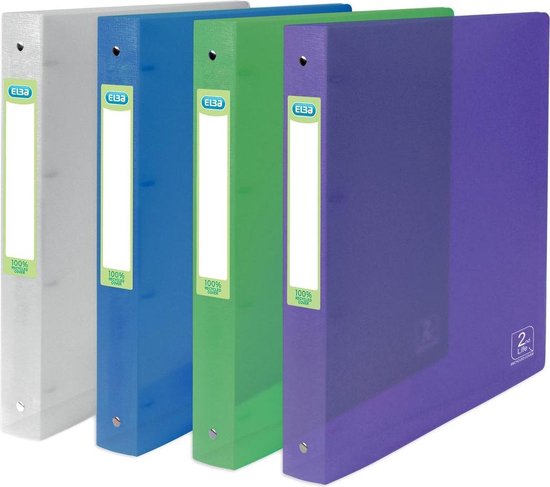 OXFORD 2nd Life ringmap, formaat A4, uit PP, rug van 4 cm, 4 ringen ...