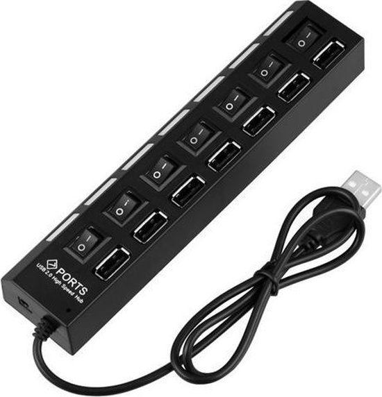MMOBIEL High Speed 7 Ports 2.0 USB hub Multi oplaadadapter met aan/uit ... MMOBIEL High Speed 7 Ports 2.0 USB hub Multi oplaadadapter met aan/uit ...