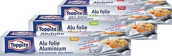 Toppits Aluminium folie 30 cm 24 meter 3 rollen | bol