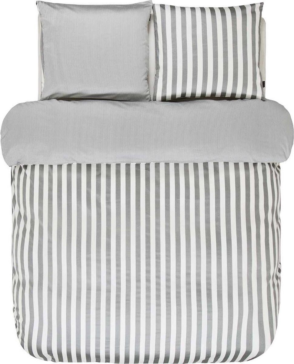 Marc O'Polo Dekbedovertrek Classic Stripe Grey 1 persoons | bol.com