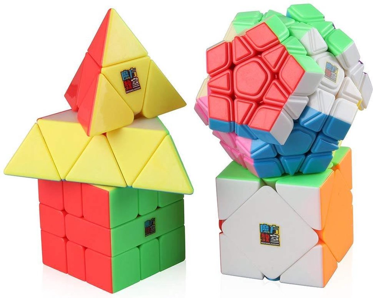Set 4in1 Pyraminx + Skewb + Square + Megaminx (Speed Cube) Draaipuzzel ...