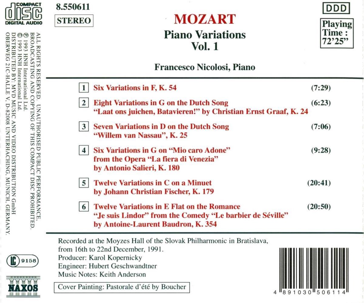 Mozart: Piano Variations Vol.1, W.A. Mozart | CD (album) | Musique ...