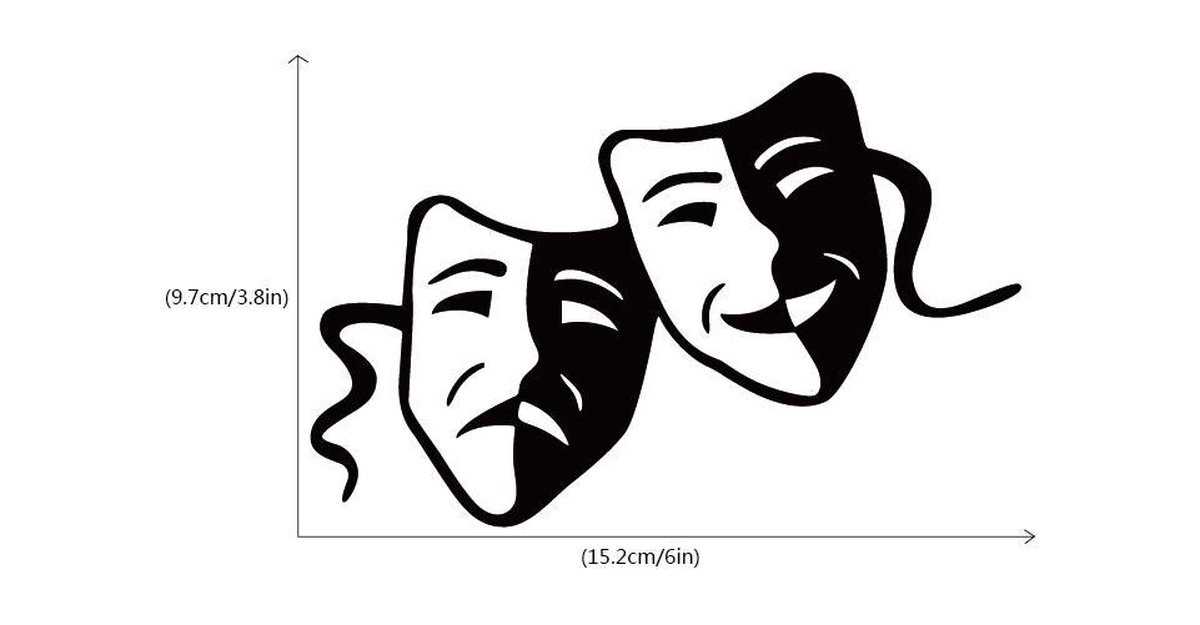 Witte -Drama Theater Comedy Tragedy masker op uw auto - Toneel ...