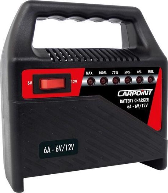 Carpoint Auto Acculader 6A 6-12 Volt - Led indicatie - | bol.com