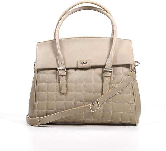 Boo - 3 vakken - Afneembare riem - Handig formaat - Handtas - Beige ...