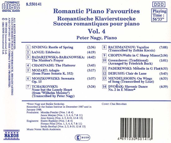 Peter Nagy - Romantic Piano Favourites 4 (CD), Peter Nagy | Muziek | bol