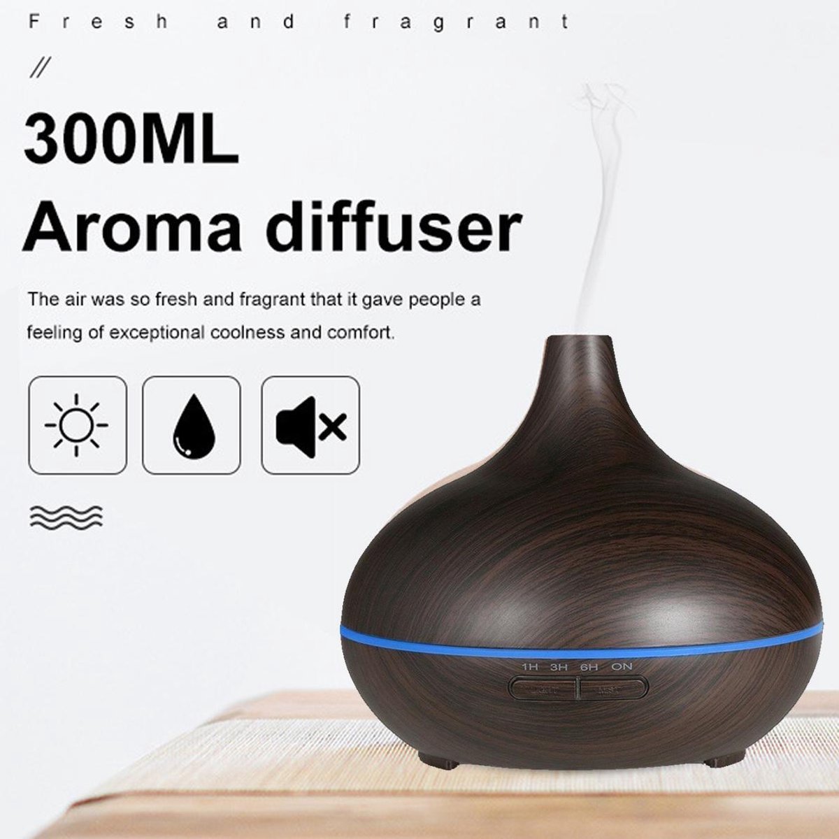 Aroma Diffuser 300 ML - 7LED lichten - Inclusief Afstandsbediening - | bol.com