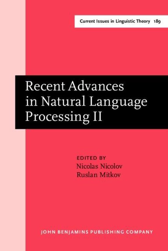 Recent Advances in Natural Language Processing | 9789027236951 | Boeken ...