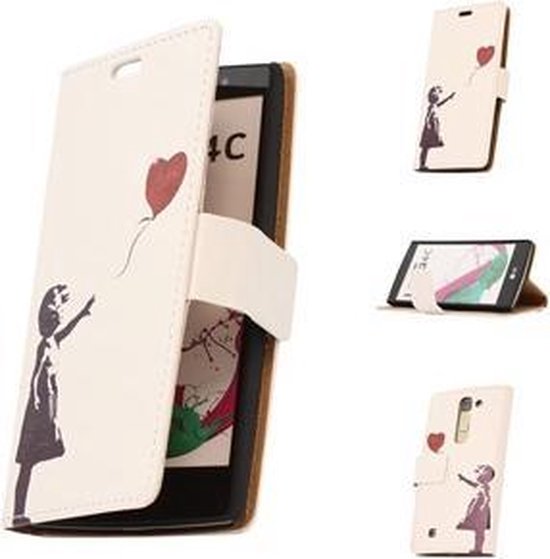 LG Magna Cards&Stand Wallet Case Girl With Balloon White | bol.com