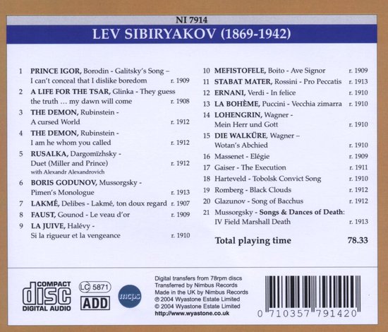 Sibiryakov - Lev Sibiryakov (CD), Sibiryakov | Muziek | bol