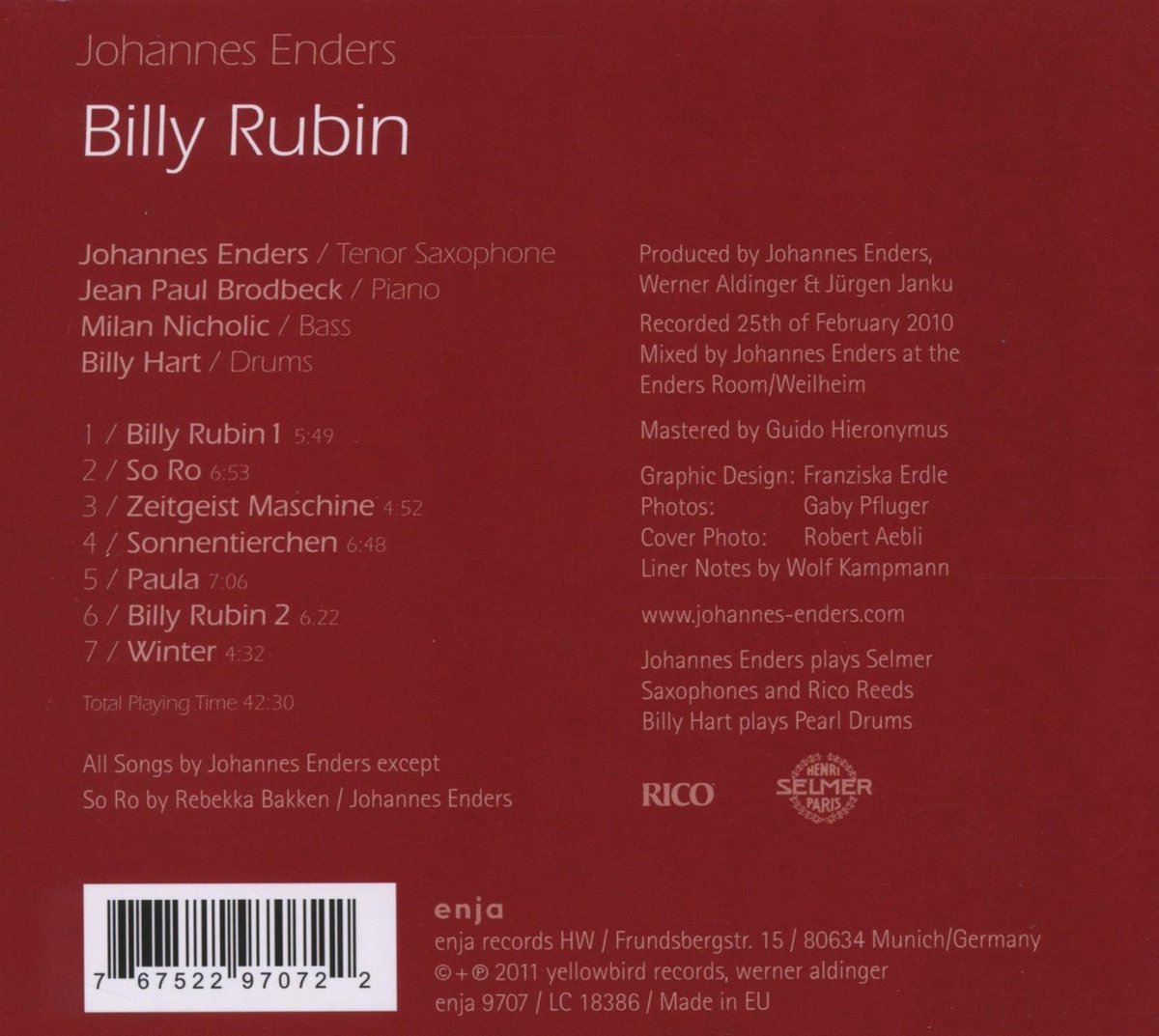 Billy Rubin, Johannes Enders | CD (album) | Muziek | bol.com