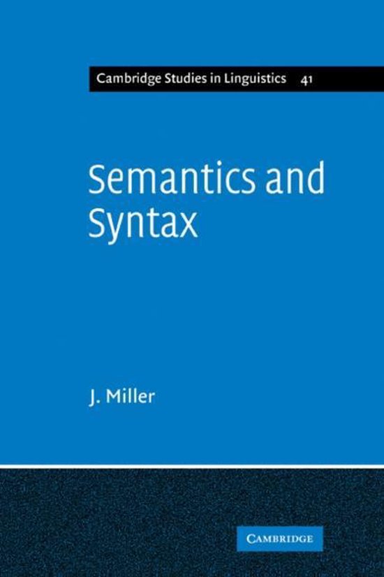 Semantics And Syntax 9780521108294 J Miller Boeken Bol