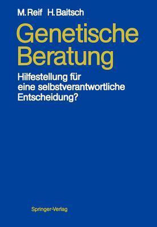 Genetische Beratung | 9783540169581 | Maria Reif | Boeken | bol.com