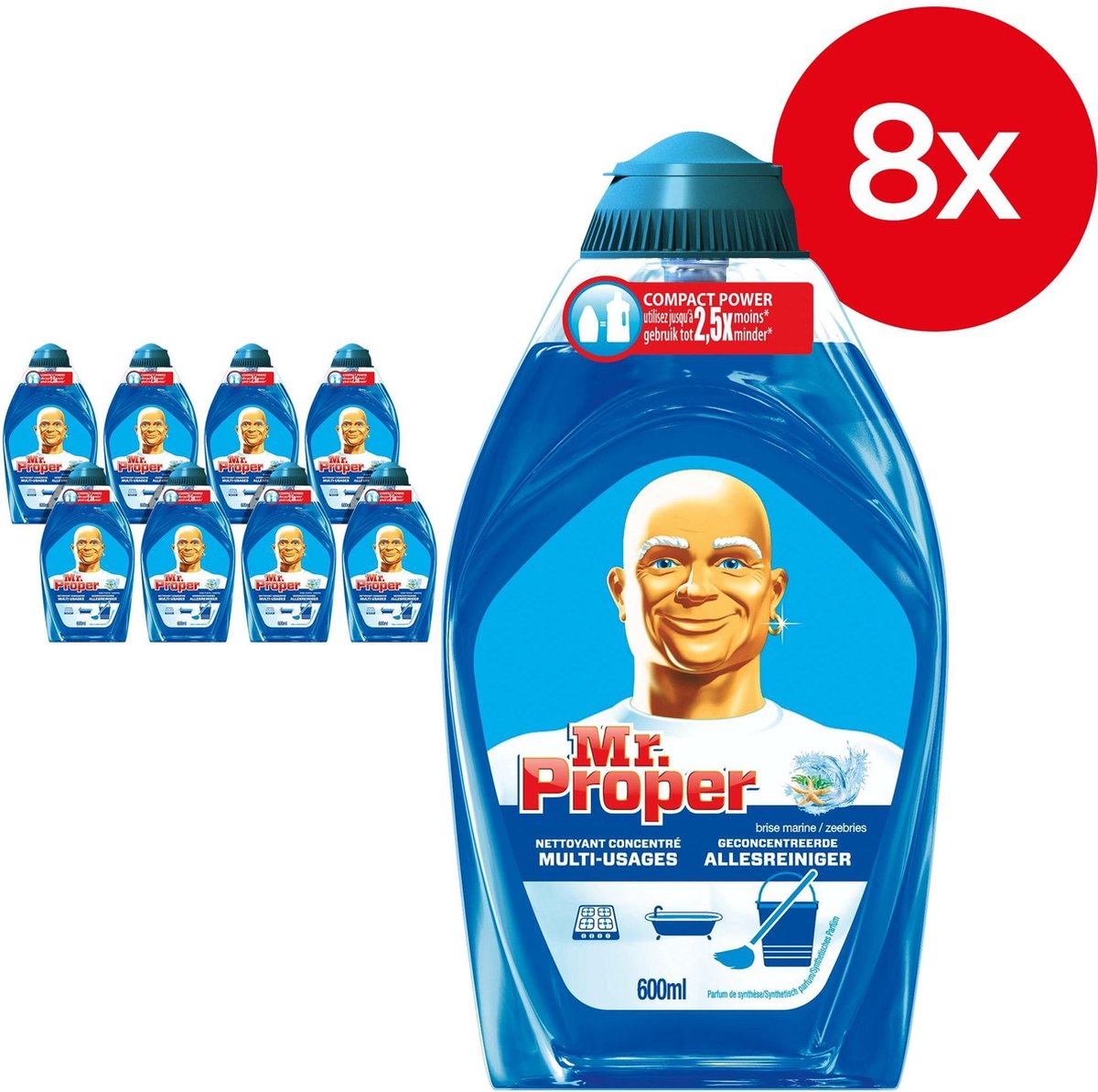 Mr. Proper Zeebries - Voordeelverpakking 8x600ml - Allesreiniger | bol.com