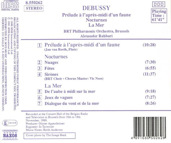 BRT Philharmonic Orchestra Brussels, Alexander Rahbari - Debussy: La ...