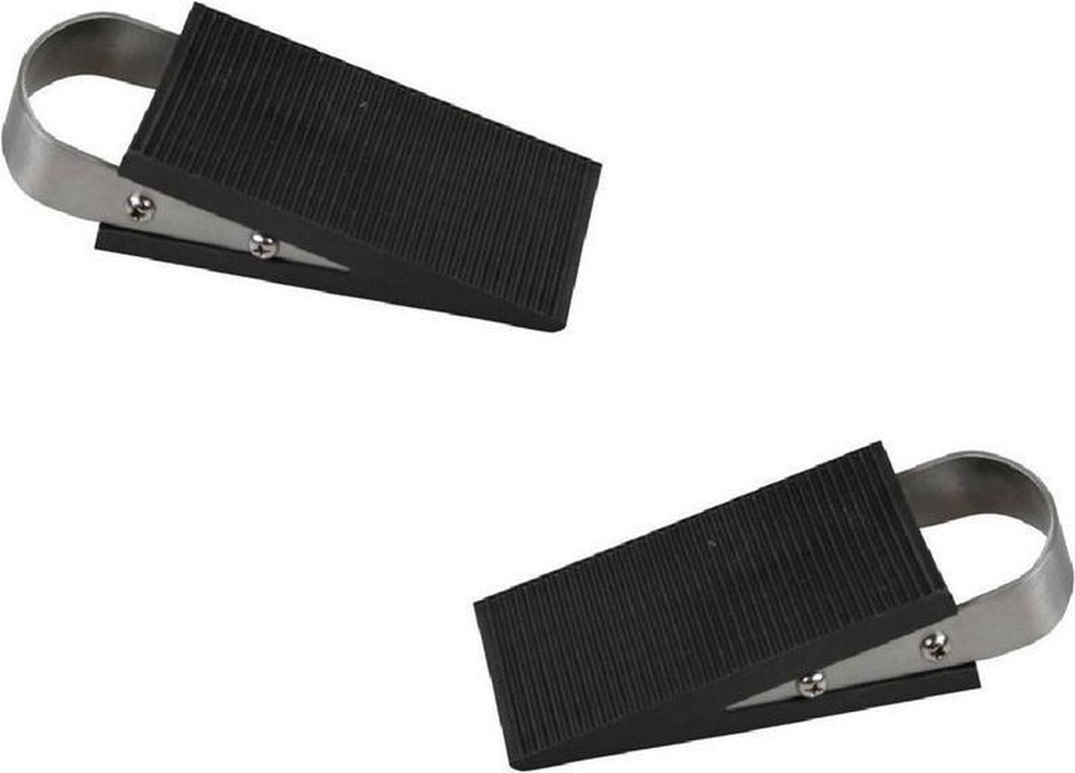 Hofftech Deurstopper Rubber - RVS - 3 cm - Wigmodel - 2 stuks | bol.com
