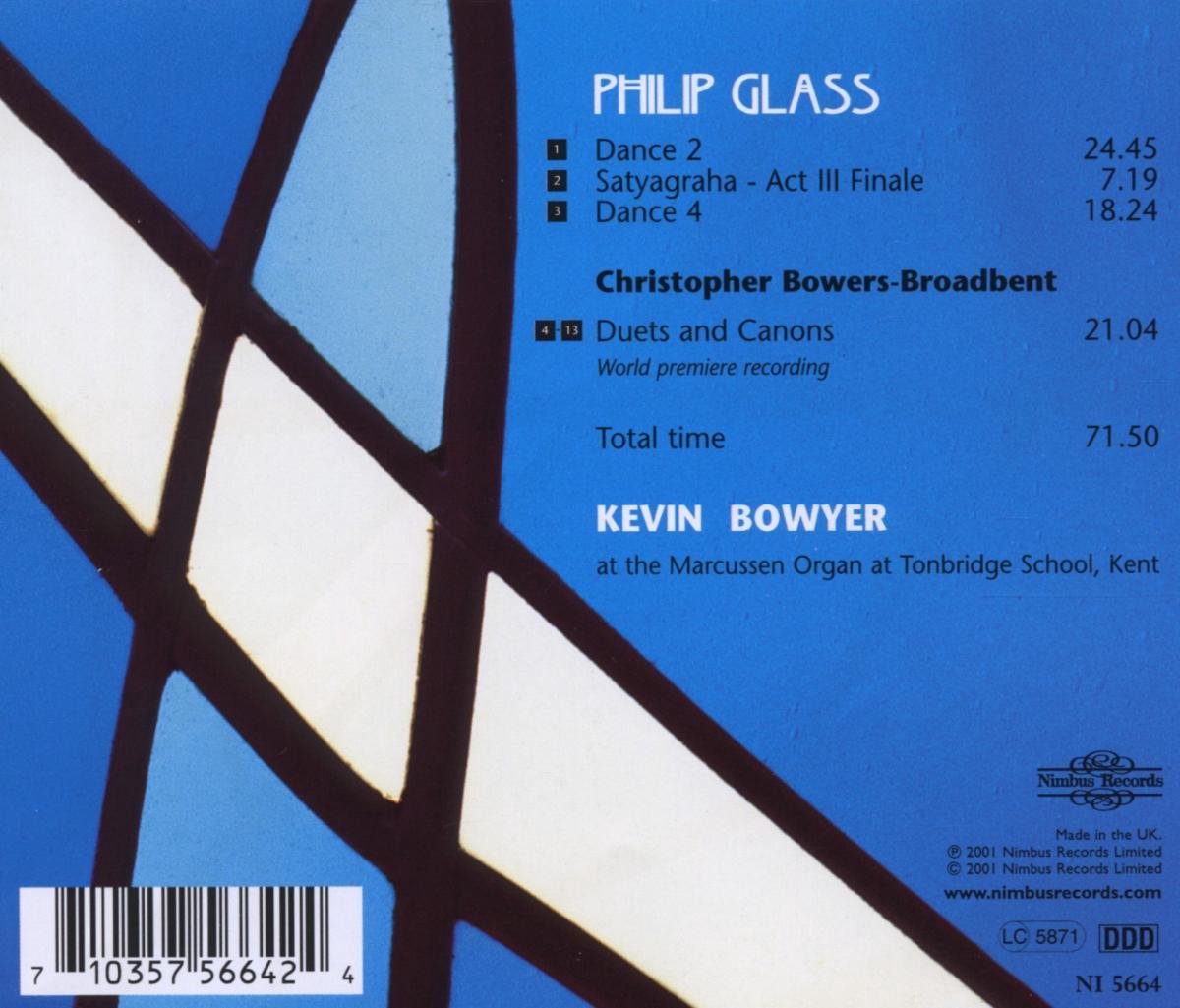 Bowyer - Glass & Bowers-Broadbent: Organ Mus (CD), Bowyer | Muziek | bol