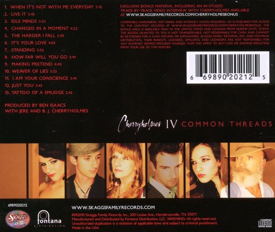 Cherryholmes IV Common Threads, Cherryholmes | Muziek | bol