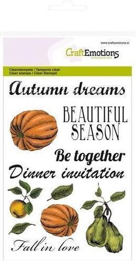 CraftEmotions stempel A6 - pompoen appel peer Autumn Woods | bol.com