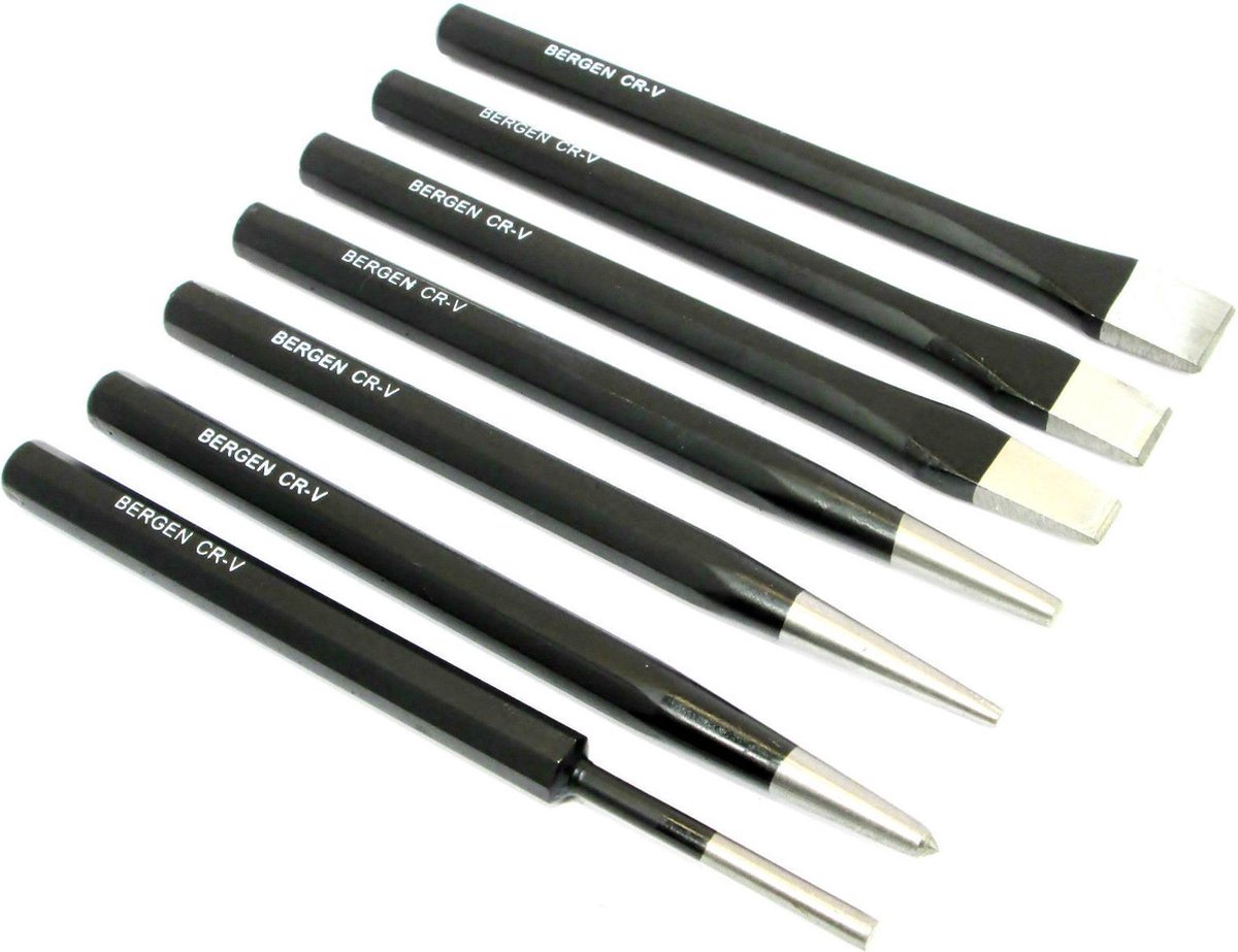 Doorslag en beitelset 150 mm lang 7-delig | bol.com