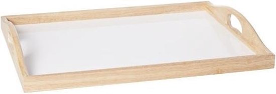 Woon decoratie dienblad hout/wit 40 x 30 cm | bol.com