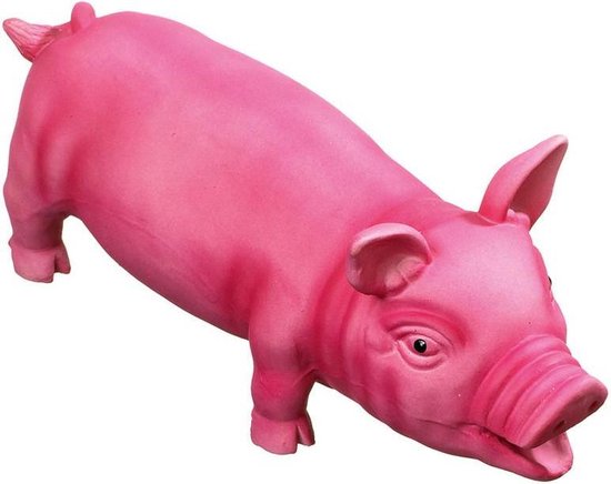 Latex pig pink, 33 cm with squeeker | bol