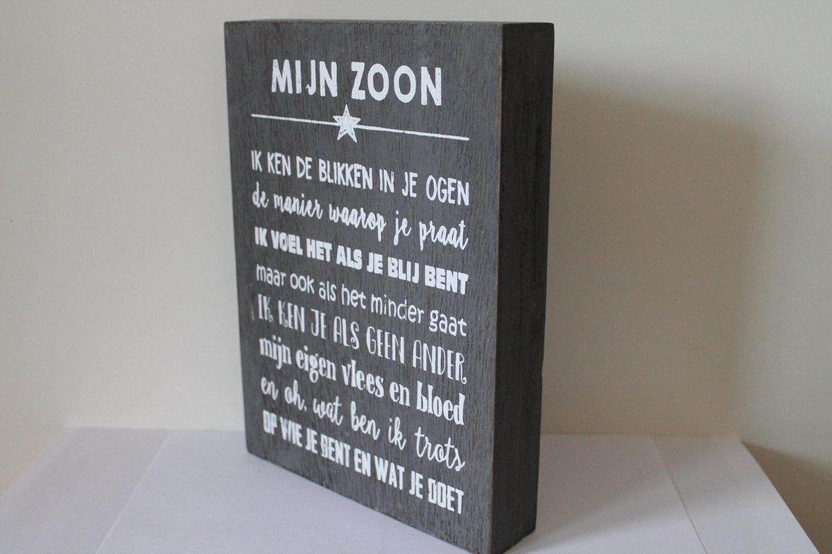 Tekstblok 25x18cm - Mijn Zoon | bol.com