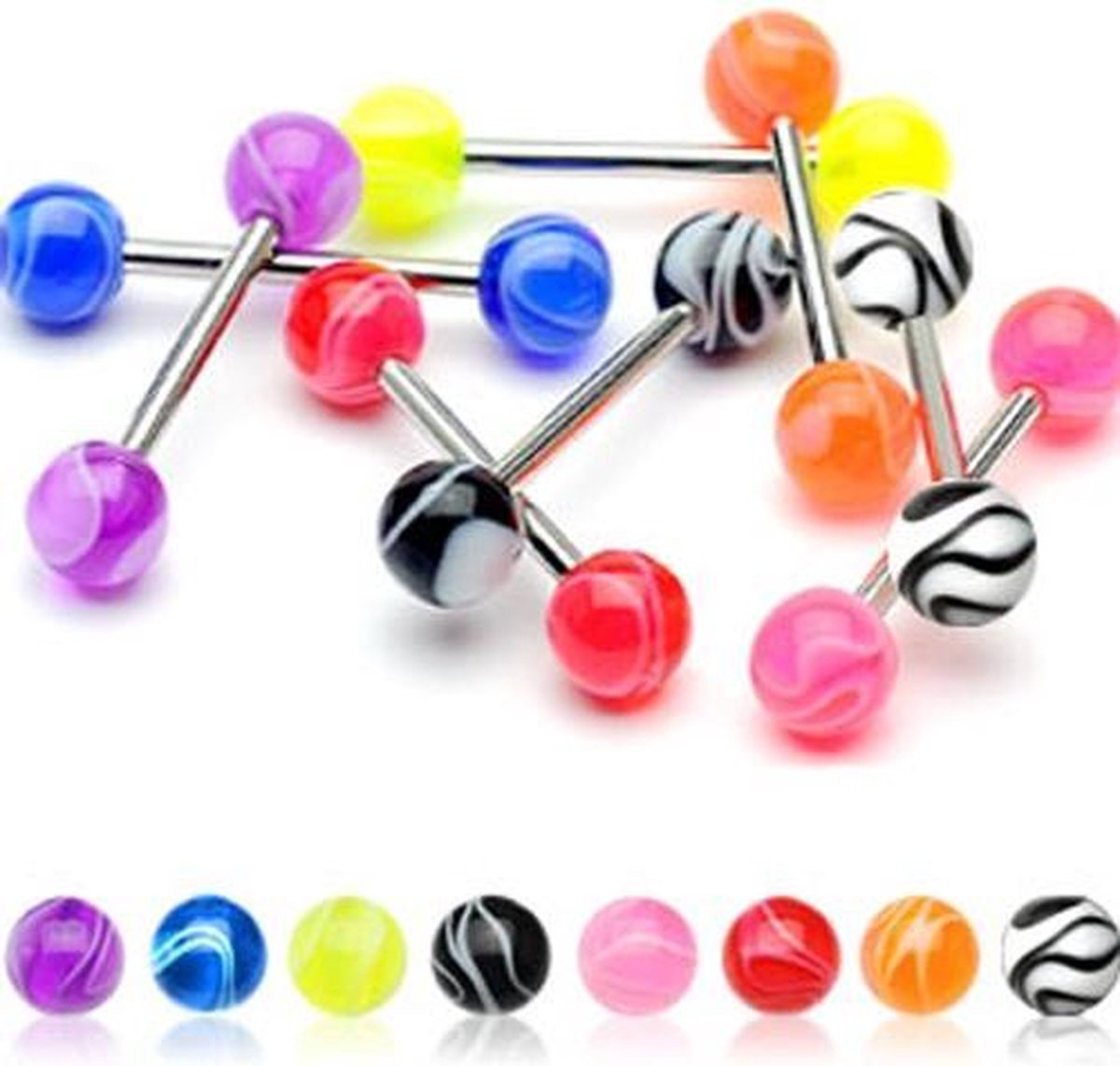 Tongpiercing combi set 8 st. | bol.com