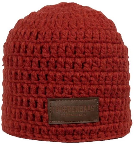 Poederbaas muts rood met fleece aan binnenzijde, skimuts, wintersport ...