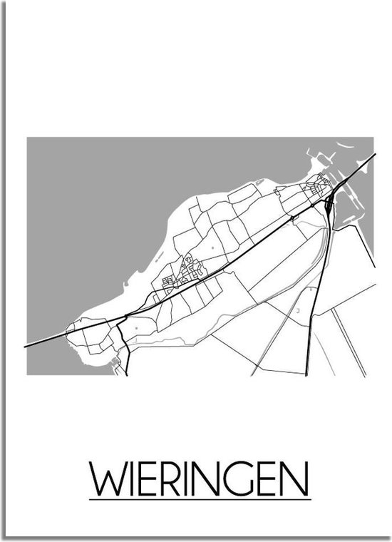 DesignClaud Wieringen Map poster A3 poster (29,7x42 cm) | bol.com
