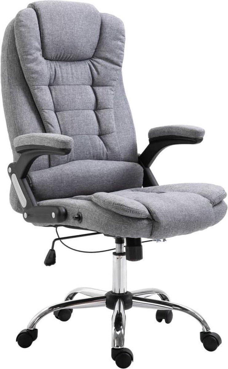 bol.com | Luxe Bureaustoel Stof grijs (Incl organizer) - Bureau stoel ...