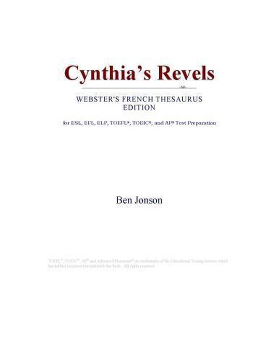 Cynthia's Revels (Webster's French Thesaurus Edition) (ebook), Icon ...