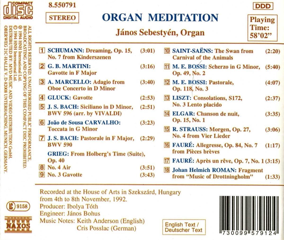 Janos Sebestyen - Organ Meditation (CD), Johann Sebastian Bach | Muziek ...