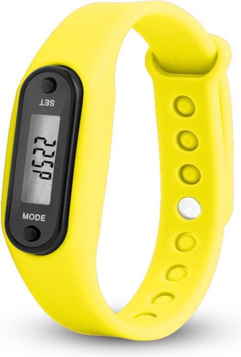 Digitale stappenteller | calorieteller | smal | geel | bol