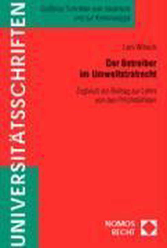 Gieaener Schriften Zum Strafrecht Und Zur Kriminologie- Der Betreiber ...