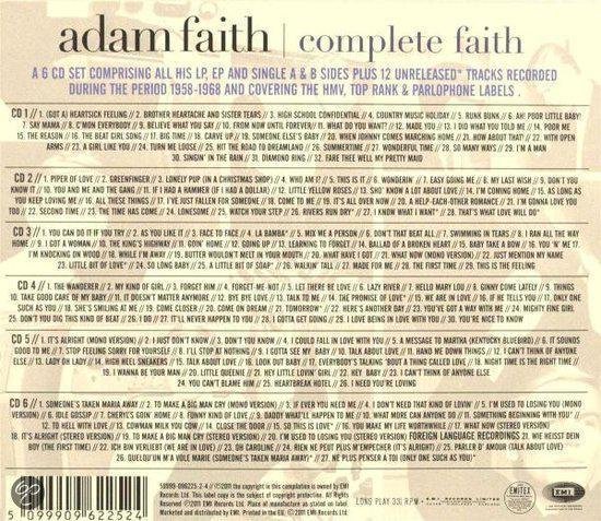 Complete Faith, Adam Faith | CD (album) | Muziek | bol.com