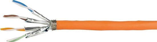 S/FTP CAT7 1000MHz stug 500M 100% koper halogeenvrij oranje ...
