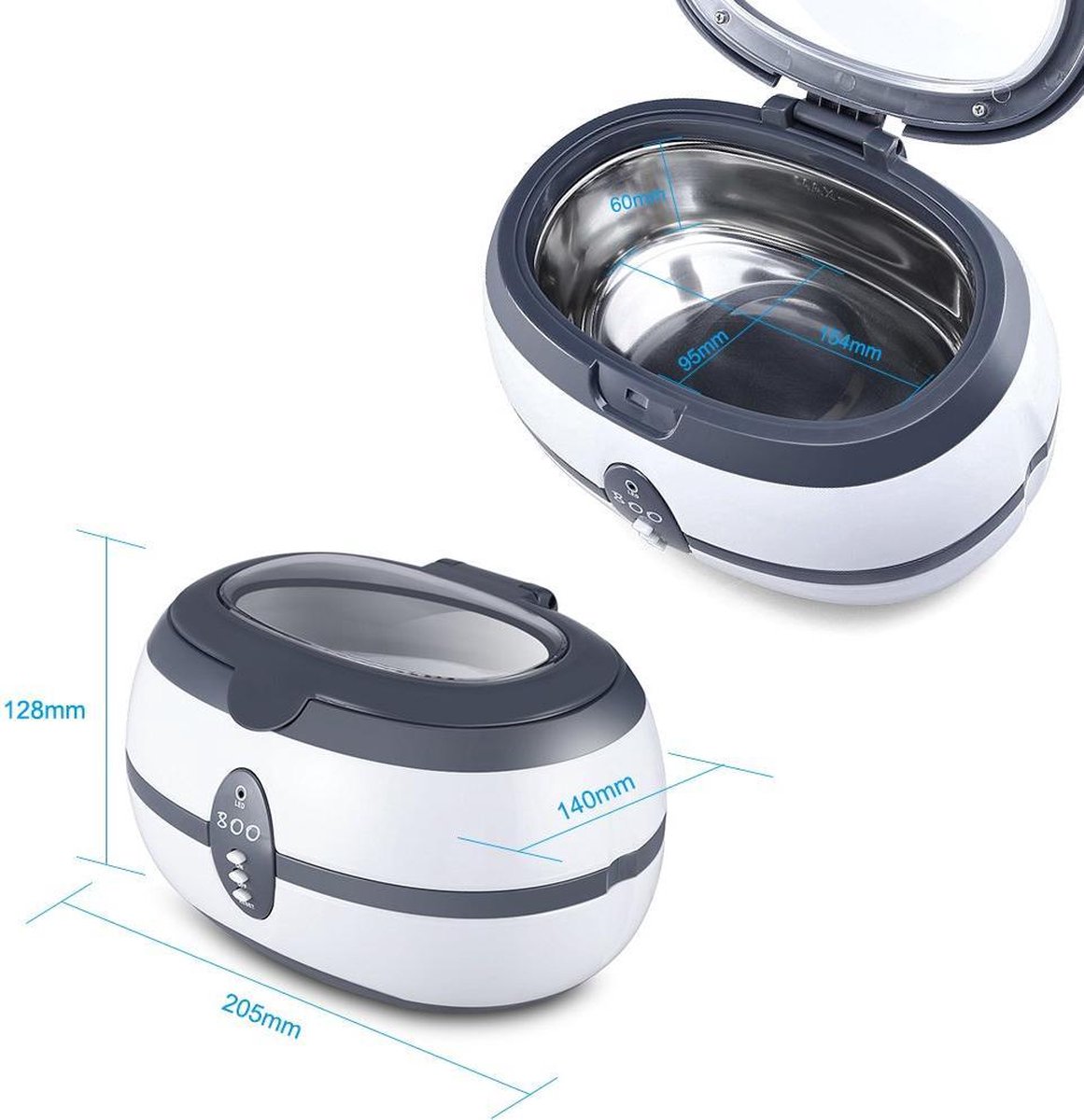 Ultrasone reiniger, 600 ml Sieradenreiniger Ultrasoon bad met ...