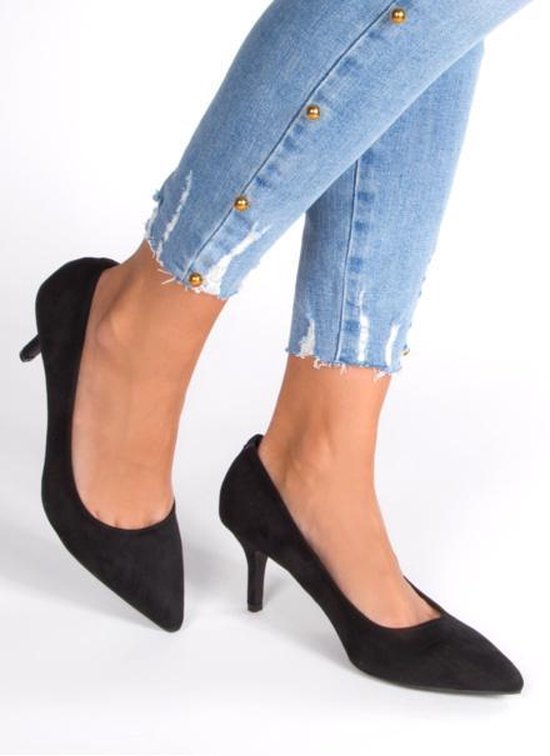 Pumps - Suede - High heels - Zwart - Dames schoenen - Maat 41 | bol.com