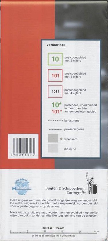 Grote postcode kaart van Nederland | bol.com