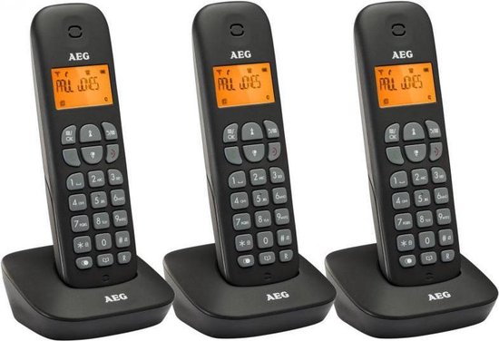 AEG VOXTEL D135 - Trio DECT telefoon - met Antwoordapparaat - Zwart ...