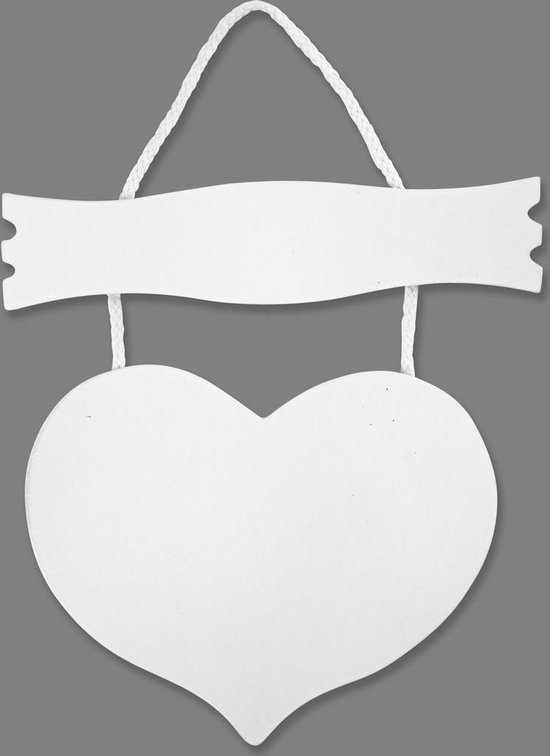Hart met bord, afm 28x19 cm, MDF, 10 stuks | bol.com