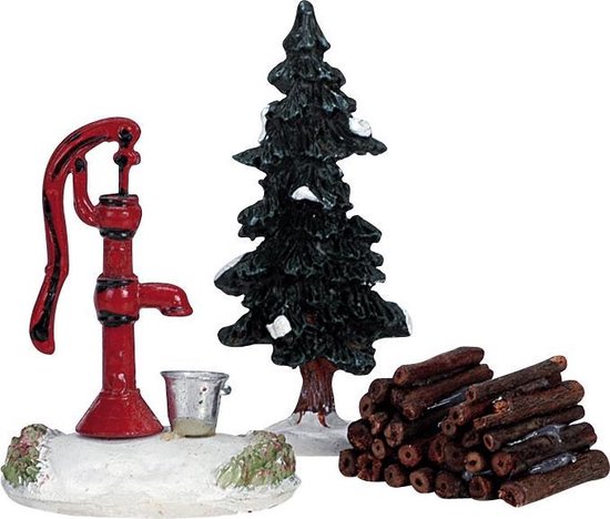 Lemax Water Pump, Tree & Firewood | bol