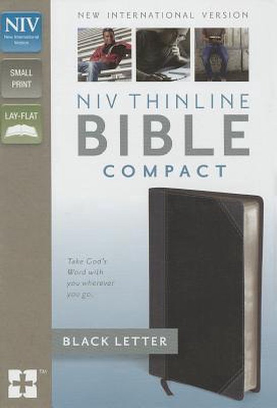 NIV, Thinline Bible, Compact, Imitation Leather, Gray/Black ...
