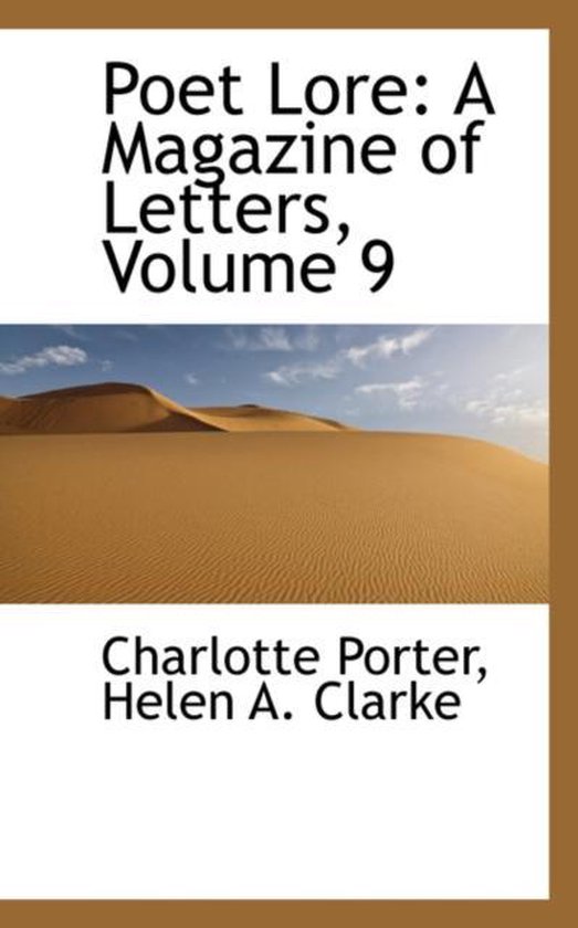 Poet Lore, Charlotte Porter | 9780559624766 | Boeken | bol.com