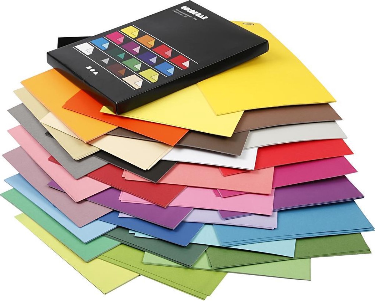 Color Bar - Assortiment, A4 21x30 cm, kleuren assorti, unikleurig, 160 ...