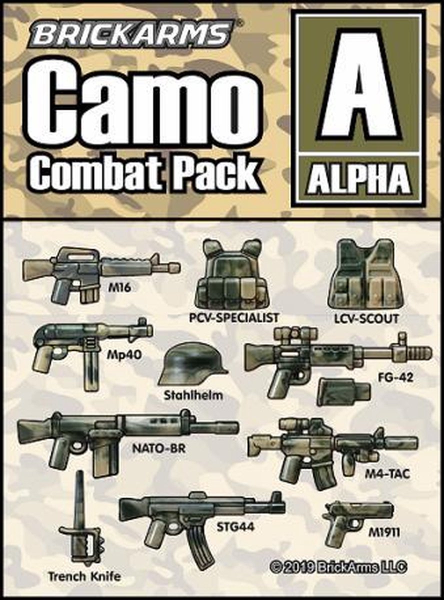 bol.com | BrickArms Brickams Camo Combat Pack Alpha wapen set voor LEGO ...