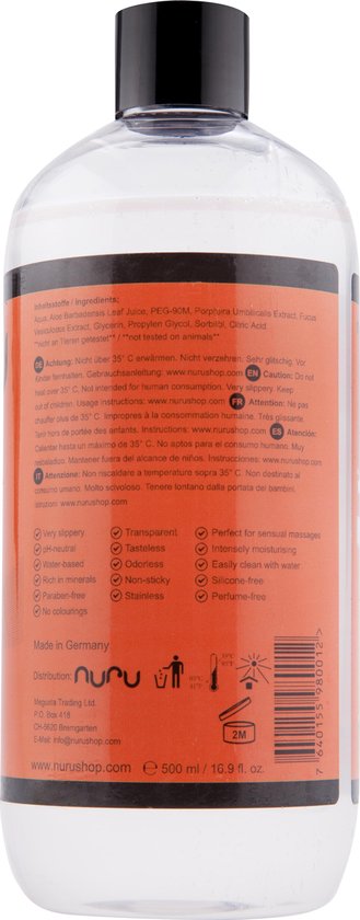 Nuru - Massage Gel met Nori Zeewier & Aloe Vera 500 ml | bol