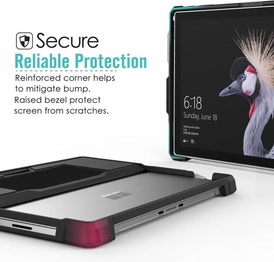 Microsoft Surface Pro 7 Hoes - Hand strap Armor Case - Zwart | bol