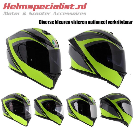 Agv K-5 S Typhoon Zwart Grijs Geel Fluo Integraalhelm - Motorhelm ...